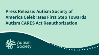Press Release: Autism Society of America Celebrates First Step Towards ...